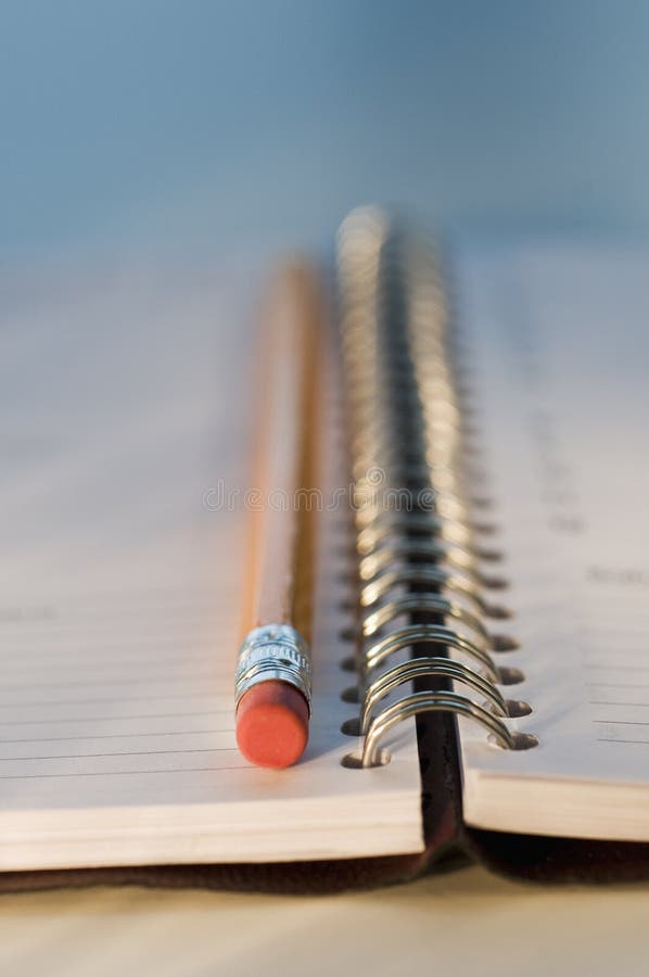 Pencil with notebook stock image. Image of organizer, note - 5851719