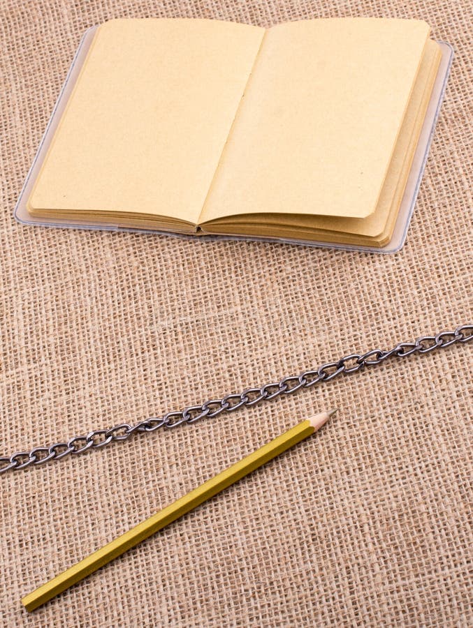 Notebook and chain stock image. Image of chained, bound - 54051319