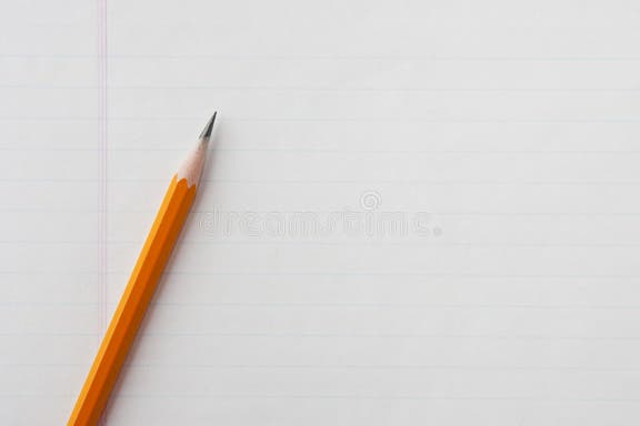 Pencil on Notebook Paper stock image. Image of note, supplies - 11286743