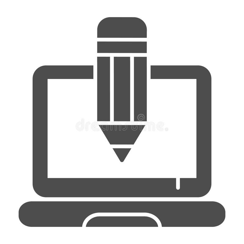 Pencil and Notebook Solid Icon. Creative Profession Vector Illustration ...