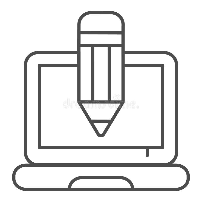 Notebook Thin Line Icon, Settings Outline Vector Stock Vector ...