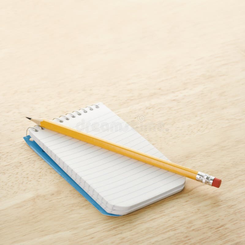 Pencil on notepad. stock image. Image of blank, paper - 2431565