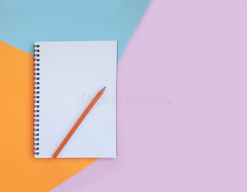 Pencil Notepad Minimalism Colored Background Letter Template Stock ...