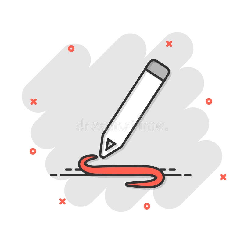 Pencil Notepad Icon in Comic Style. Document Write Vector Cartoon ...