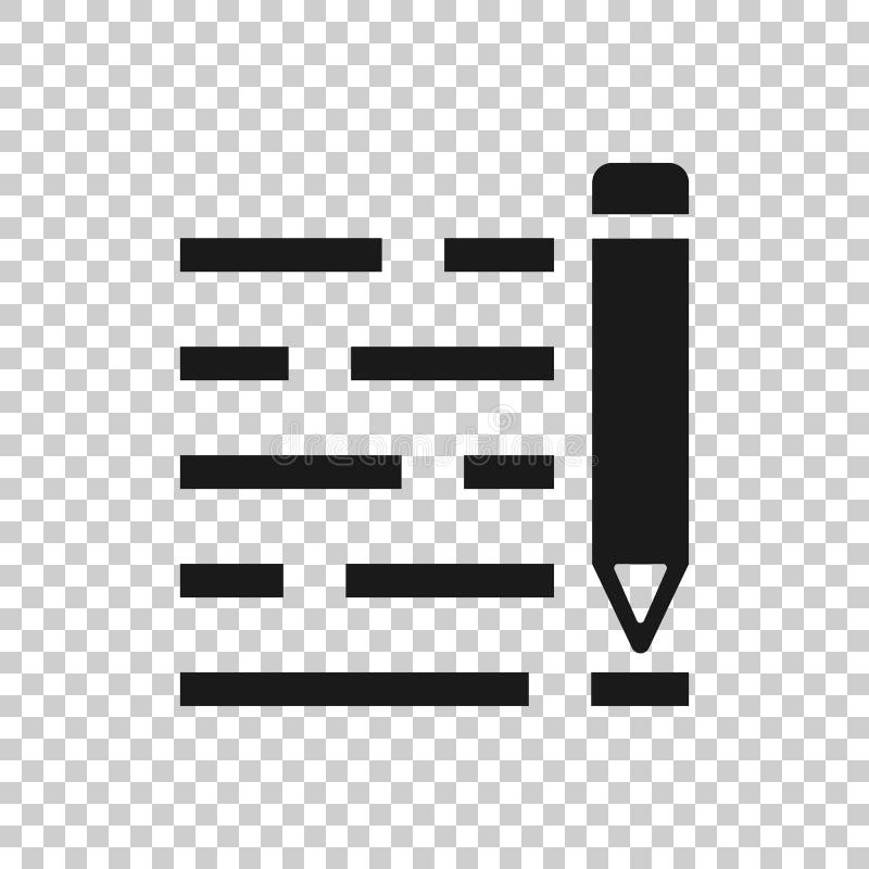 Pencil Notepad Icon in Flat Style. Document Write Vector Illustration ...