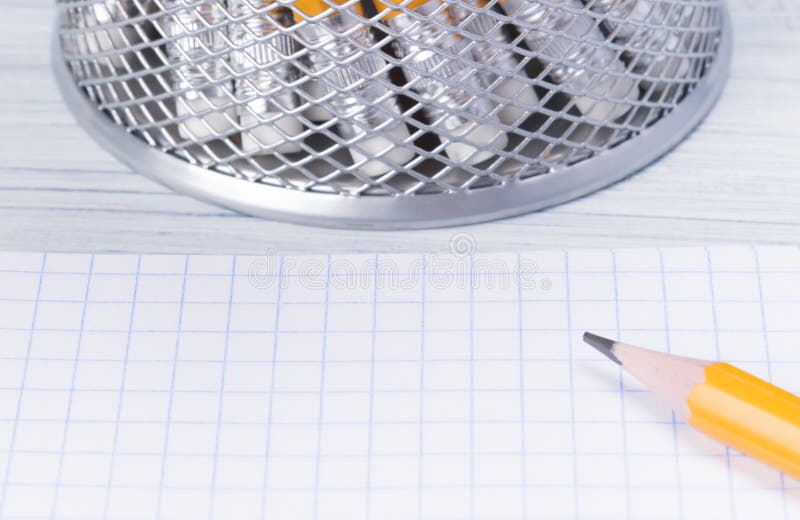 Pencil for Notes on a Sheet of Clean White Paper Stock Image - Image of ...