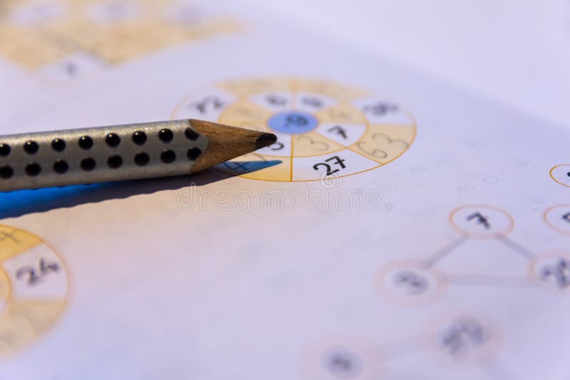 A Pencil on a Number Circle Mathematics Stock Photo - Image of angle ...