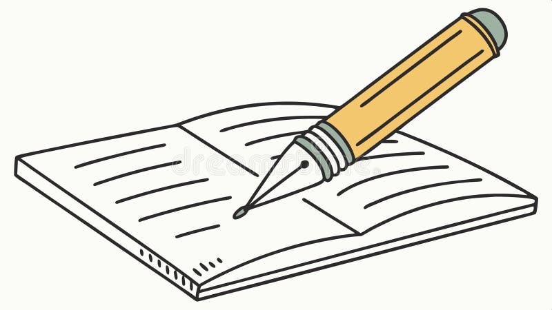Pencil on Open Notebook, Writing and Note Taking Vector Design ...
