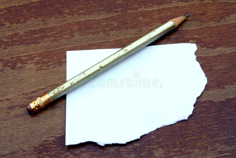 Pencil with paper stock photo. Image of rubber, silver - 5259358