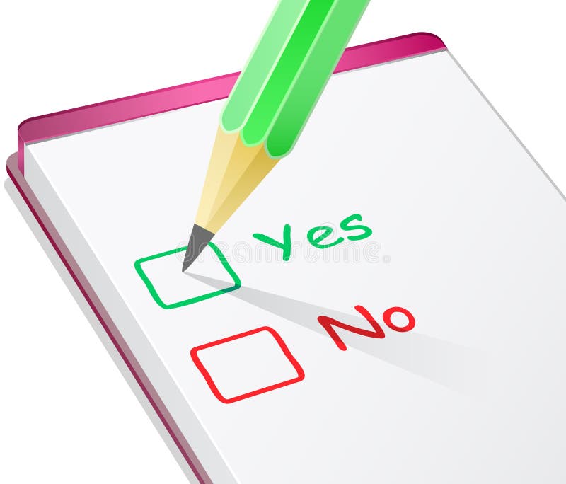 Pencil and Paper with Check Box Stock Illustration - Illustration of ...