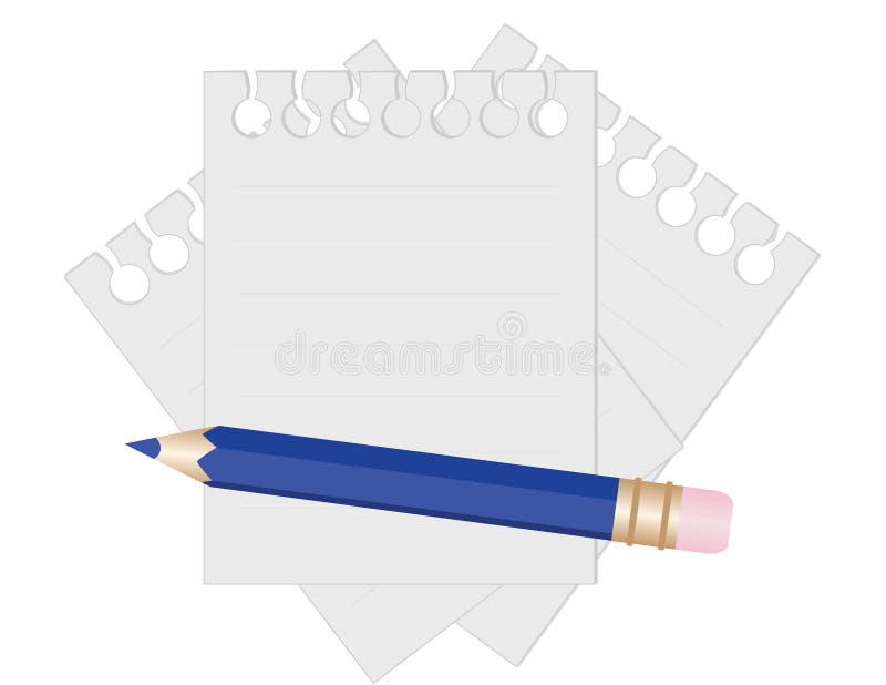 Pencil and Paper for Notes. Stock Vector - Illustration of message ...