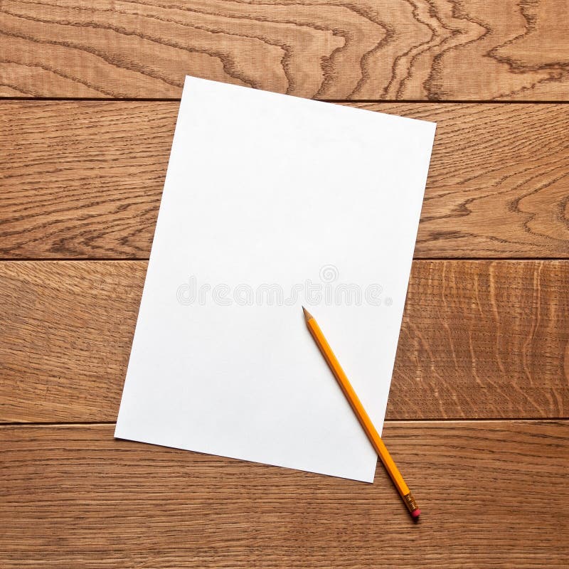 Pencil and Paper on the Table Stock Image - Image of business, desk ...