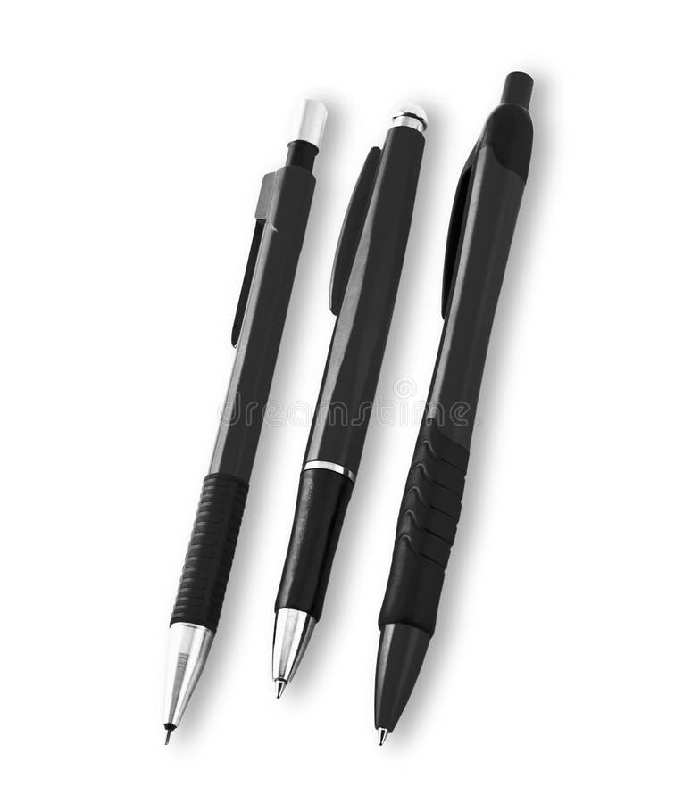 Pencil and pen stock image. Image of equipment, silver - 37740981