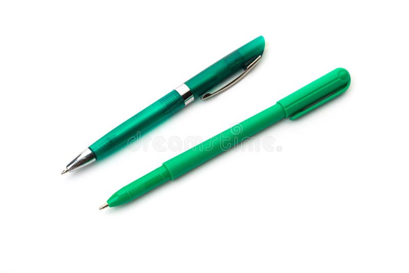 Pencil and Pen Collection Isolated on White Stock Photo - Image of ...