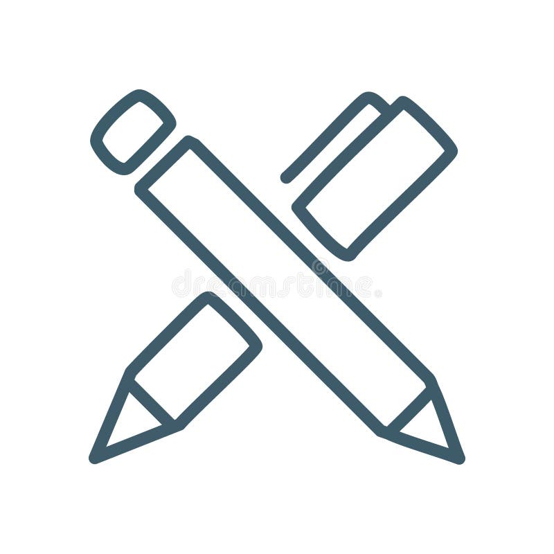 Pencil and Pen. Crossed Pencil and Pen, Symbolizing Writing and ...