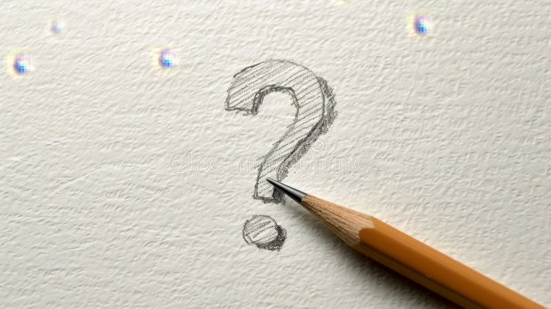 A Pencil is on a Piece of Paper with a Question Mark Drawn on it Stock ...