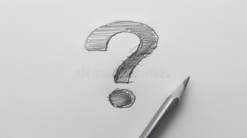 A Pencil is on a Piece of Paper with a Question Mark Drawn on it Stock ...