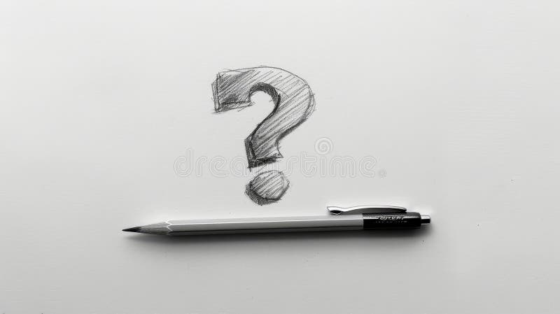 A Pencil is on a Piece of Paper with a Question Mark Drawn on it Stock ...