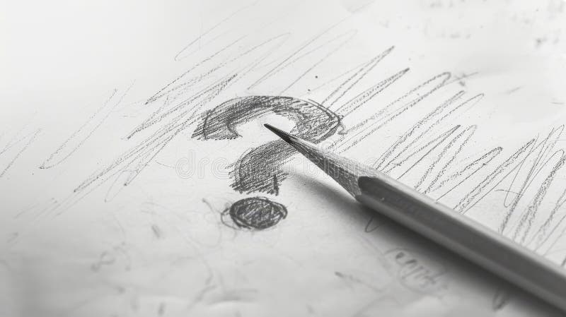 A Pencil is on a Piece of Paper with a Question Mark Drawn on it Stock ...