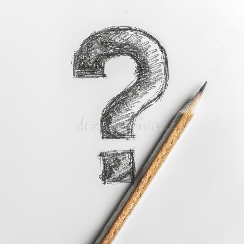 A Pencil is on a Piece of Paper with a Question Mark Drawn on it Stock ...