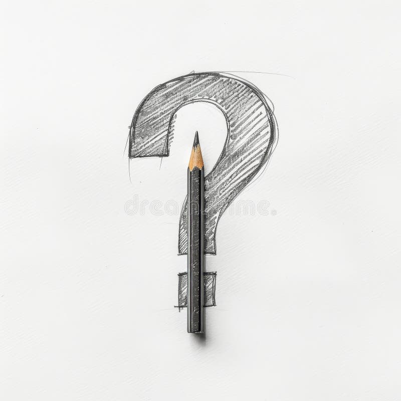 A Pencil is on a Piece of Paper with a Question Mark Drawn on it Stock ...