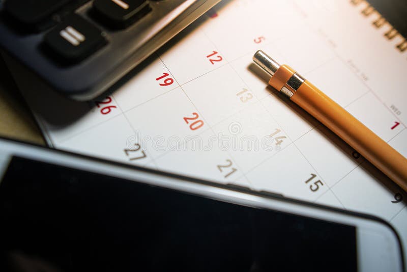 A Pencil is Placed on the Calendar Stock Photo - Image of display ...