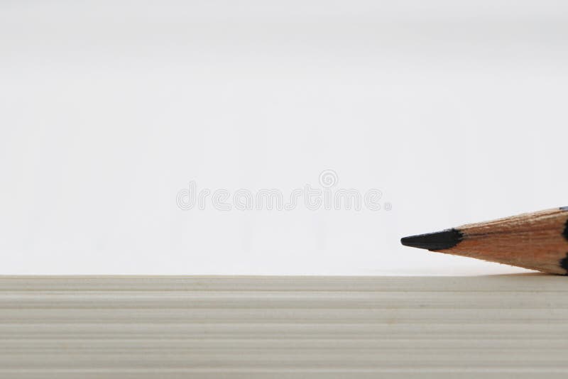 The Pencil Point To the Empty Area of Note Paper. Stock Image - Image ...