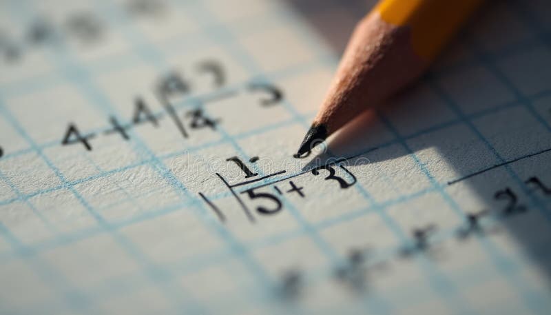 Pencil Poised Over Math Equations Stock Image - Image of knowledge ...