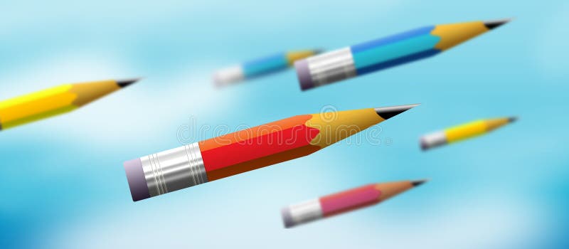Pencil power stock illustration. Illustration of clouds - 699834