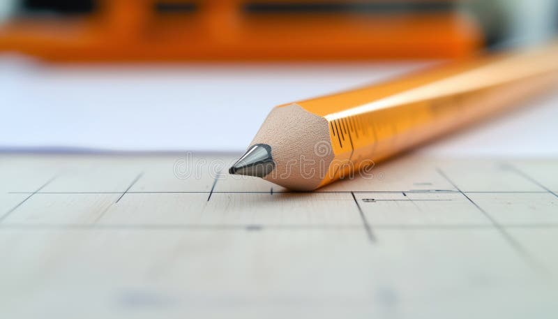 Pencil with Precision Measurement Tool Stock Photo - Image of pencil ...