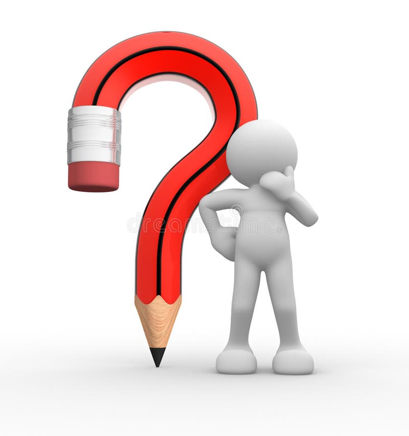 Pencil Question Mark and Light Bulb on Background. Education Con Stock ...