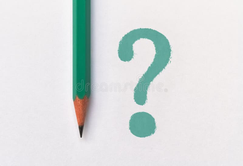 Pencil and question mark stock image. Image of decision - 121923355