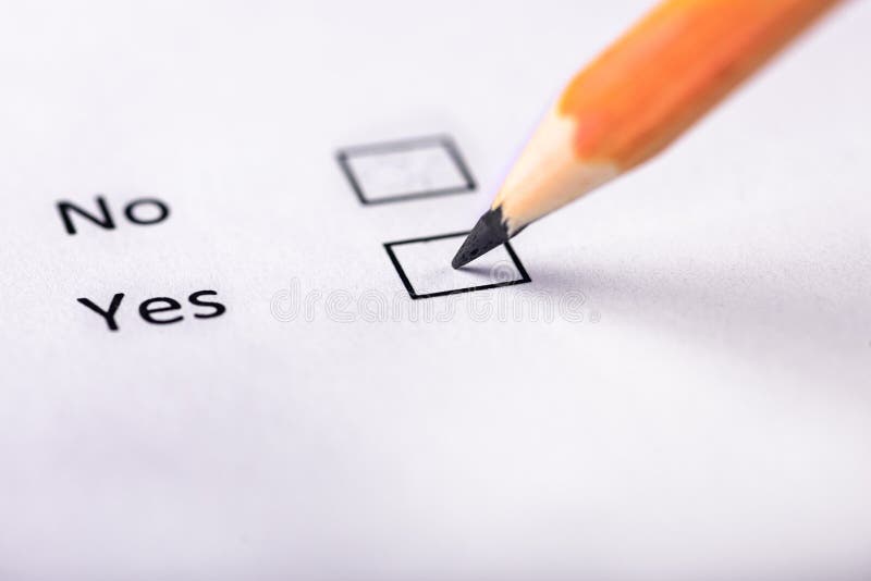 Pencil on the Questionnaire Yes-no Stock Image - Image of form, check ...
