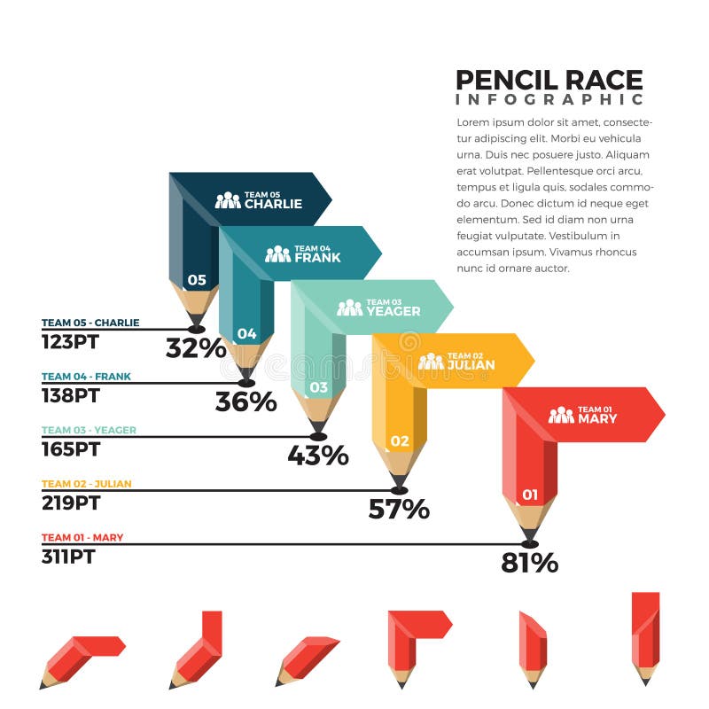 Pencil Progress Chart Infographic Stock Vector - Illustration of ...