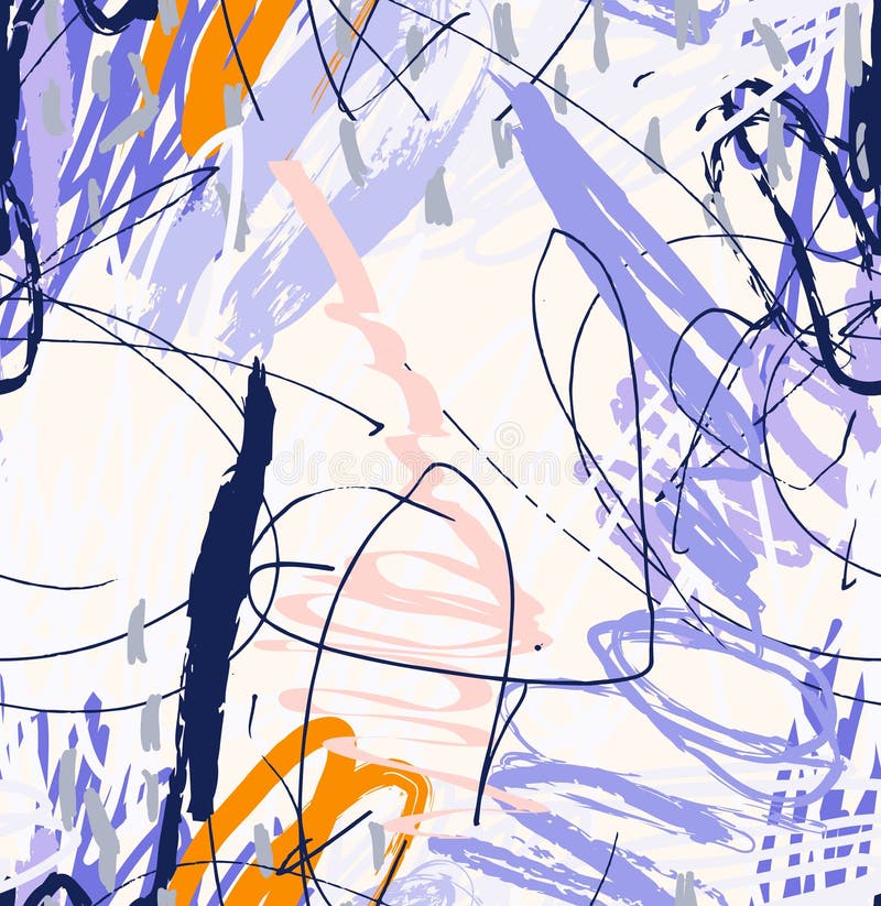 Pencil Random Kids Drawing with Dots and Strokes Stock Vector ...