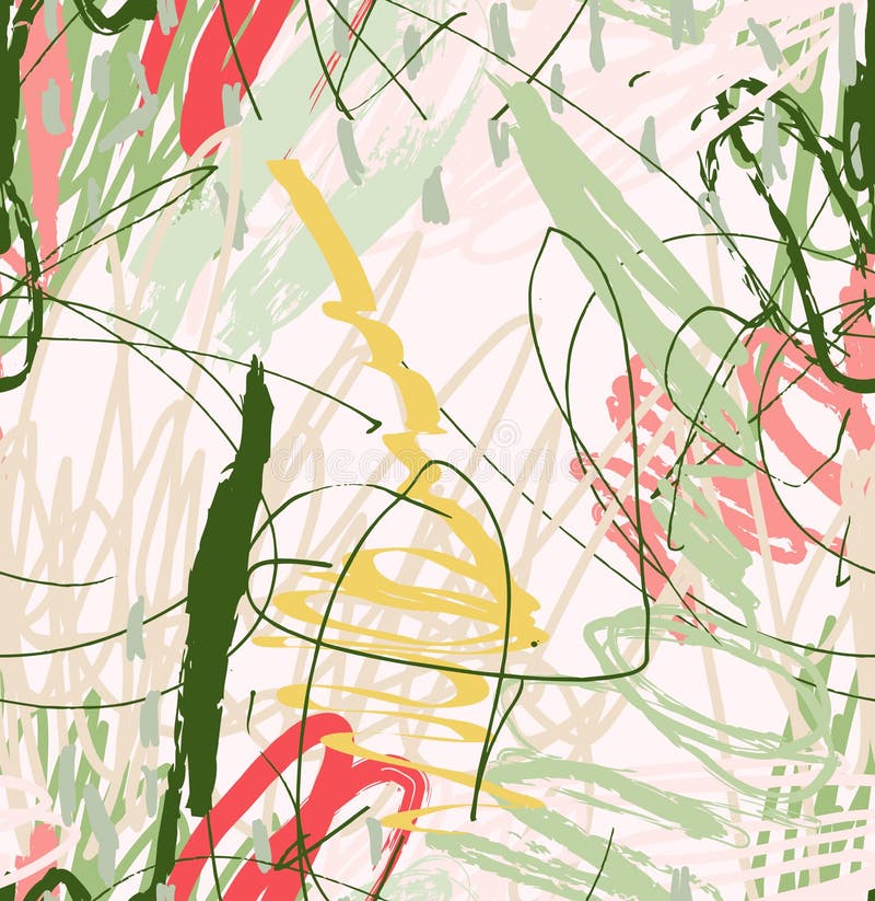 Pencil Random Kids Drawing with Dots and Strokes Stock Vector ...