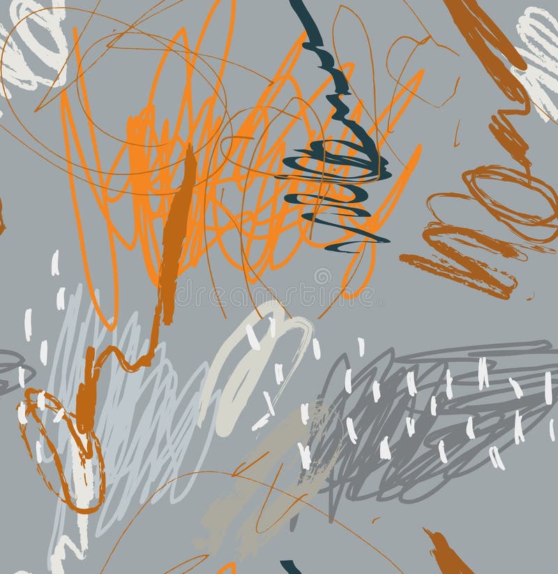 Pencil Random Kids Drawing With Dots And Strokes Stock Vector ...