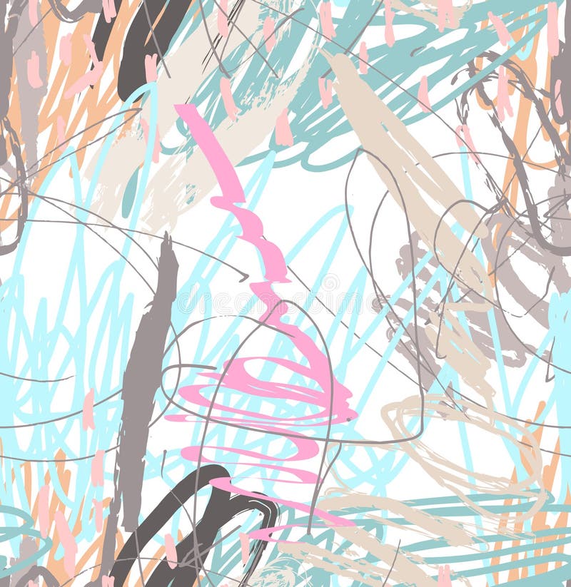 Pencil Random Kids Drawing with Dots and Strokes Stock Vector ...