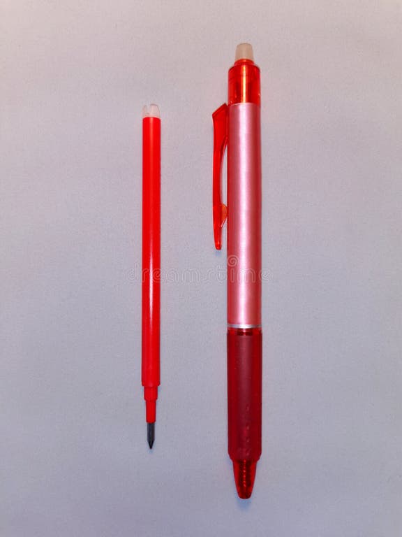 A Pencil, a Red Pen, a Spare Refill Placed Next To it Stock Image ...
