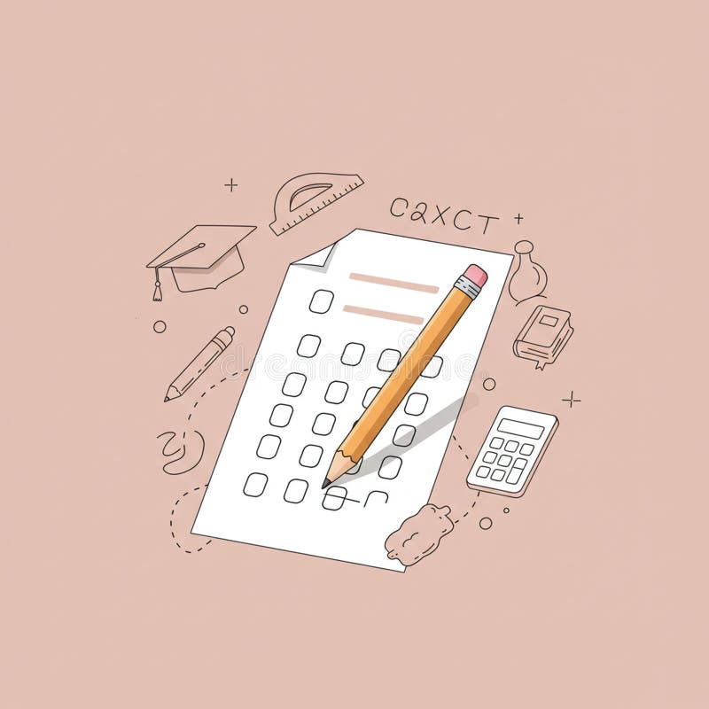 A Pencil Rests on an Answer Sheet with Multiple-choice Circles ...