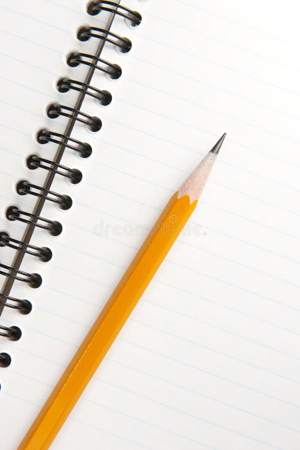 Pencil on Ring Bound Notebook Stock Photo - Image of page, lined: 10640322