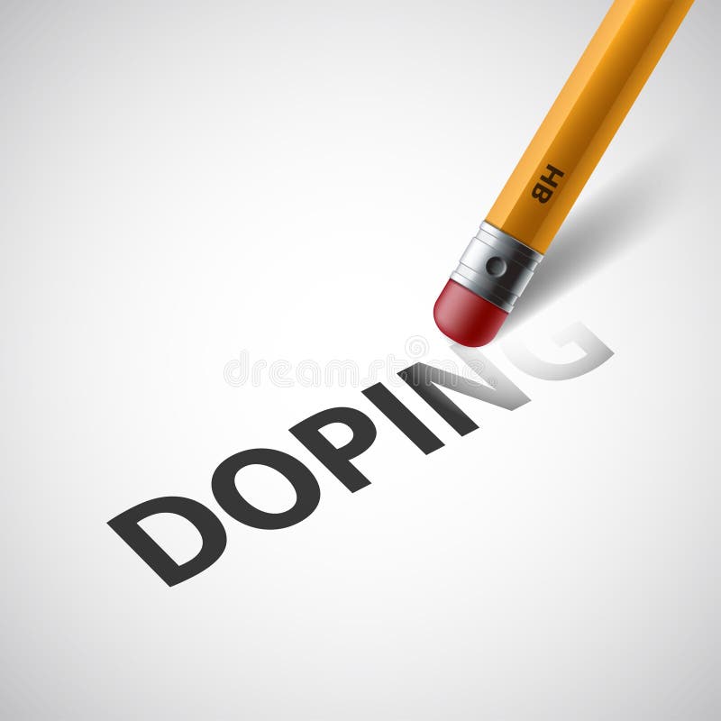 Pencil with a Rubber Erases the Word Doping. Stock Illust Stock Vector ...