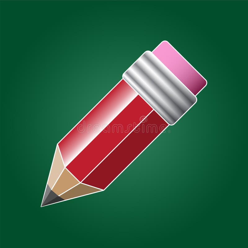 A pencil with rubber stock vector. Illustration of abstract - 43420208