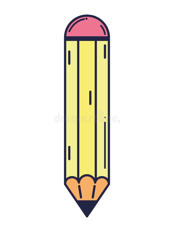 Pencil with rubber stock vector. Illustration of wooden - 214651103