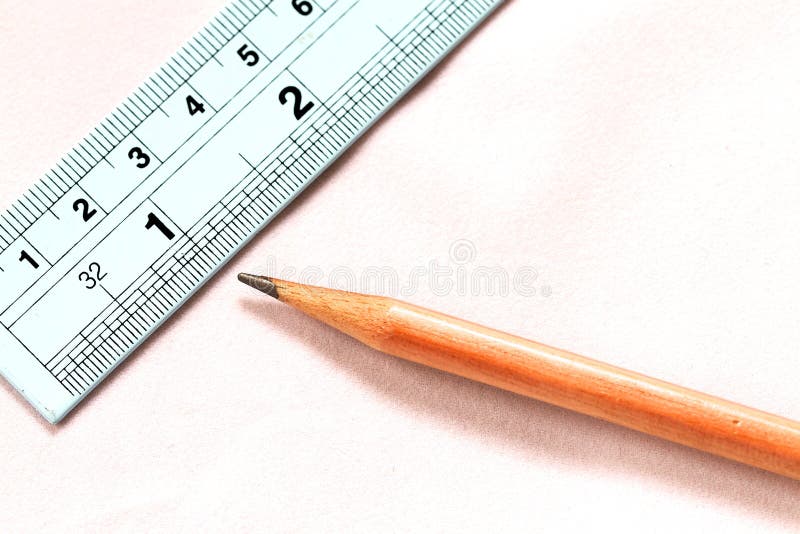 Pencil and ruler stock photo. Image of carpentry, metal - 25565166