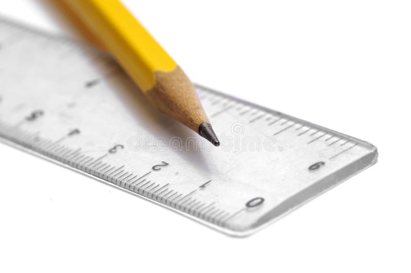 Ruler and Pencil with Underline Stock Image - Image of measuring, steel ...