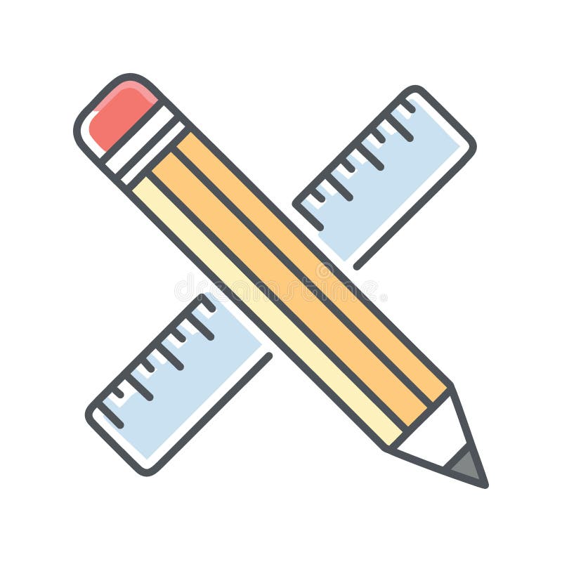 Pencil Ruler Design. Pencil and Ruler Crossed, Symbolizing Design ...