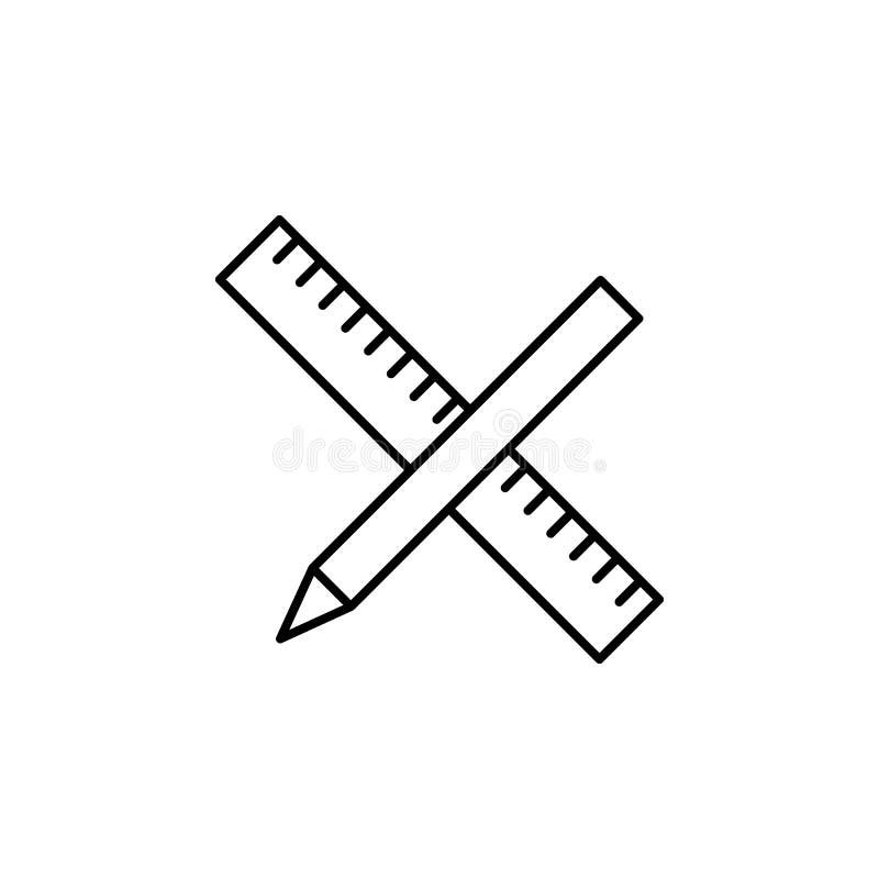 Pencil and Ruler Sketch Icon. Element of Education Icon for Mobile ...