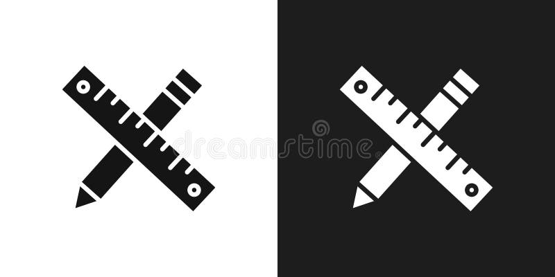 Pencil and Ruler Icon Logo Set Vector Stock Vector - Illustration of ...