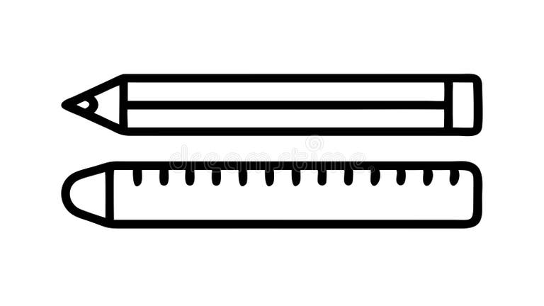 Pencil and Ruler Icon Vector, Design, Measurement, Education, Drafting ...